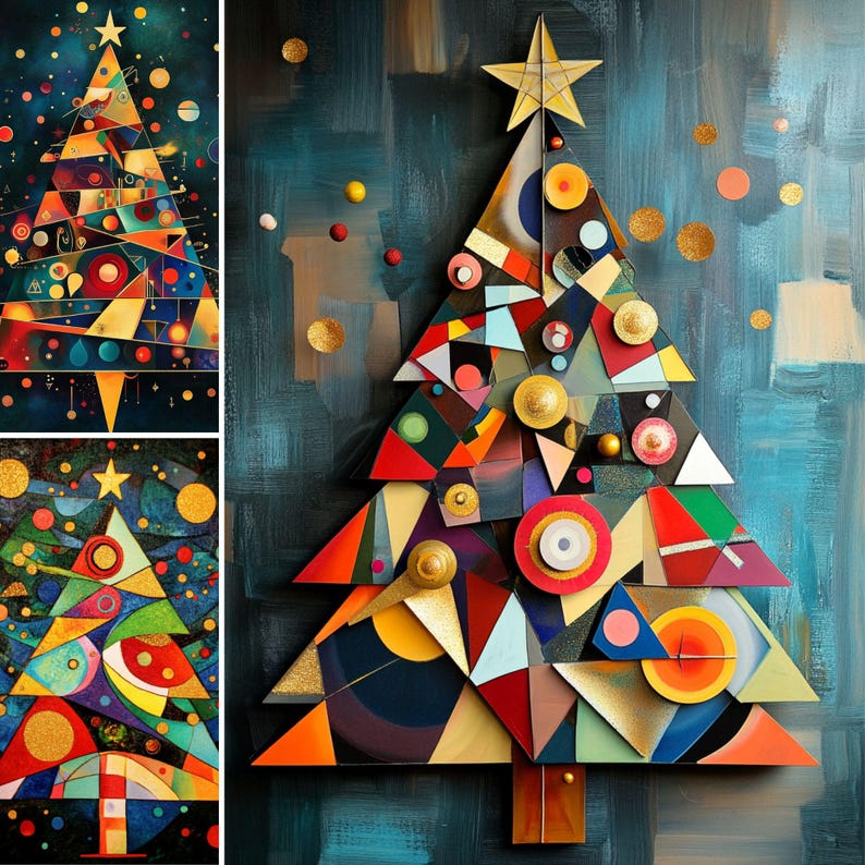 Kandinsky Christmas Tree Art Prints: Abstract Holiday Decor (digital ...