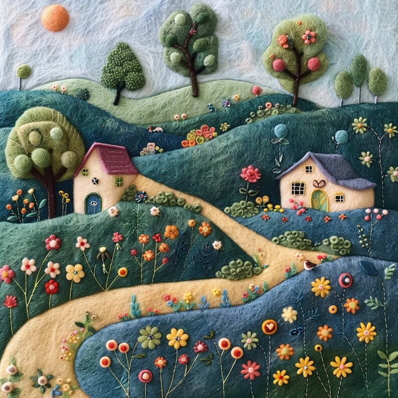 Felted Spring Farmhouse Backgrounds, Printable, Digital Download, Clip ...