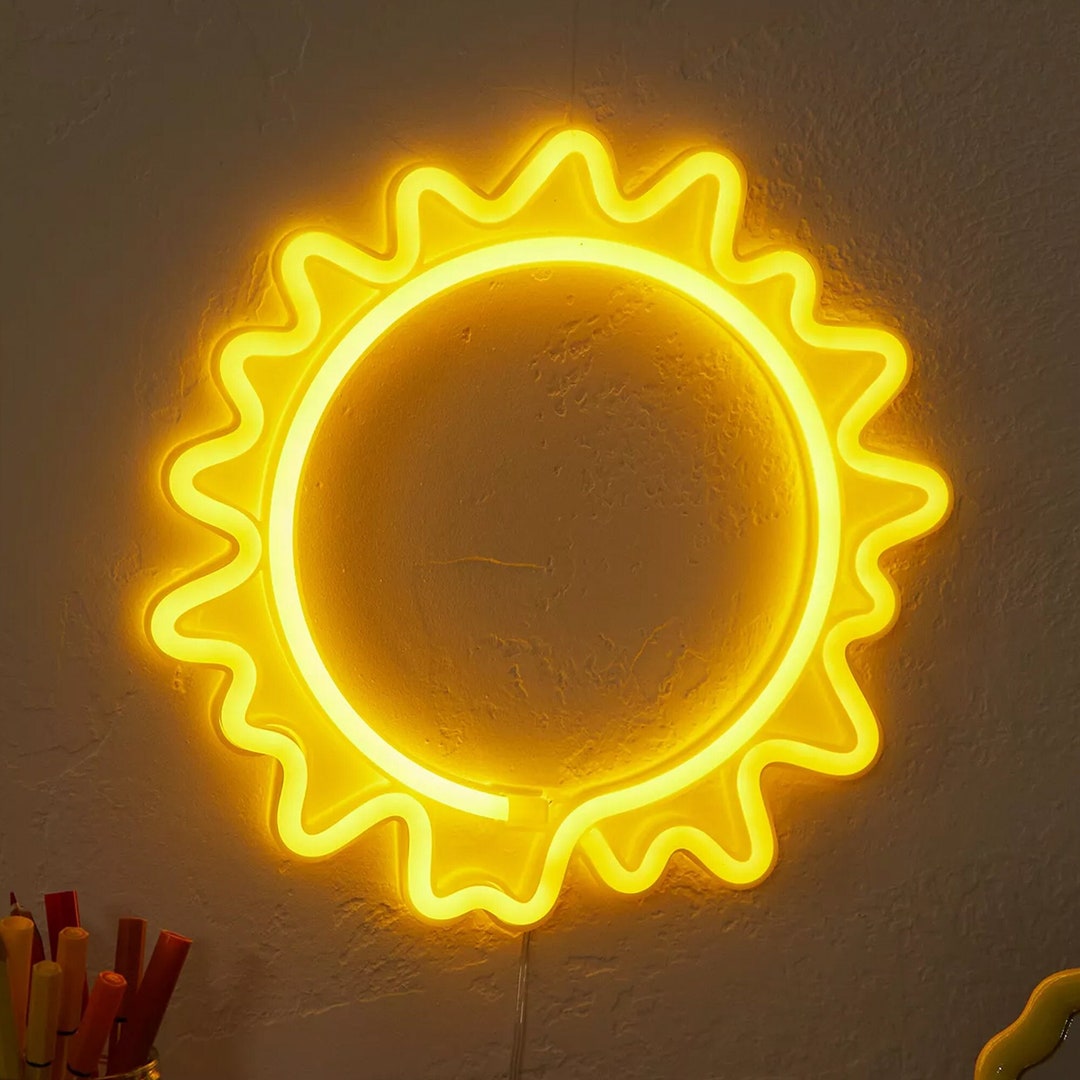Sun Mini Yellow Neon Light USB- Dimmer / Dimmable- Wall Light ...