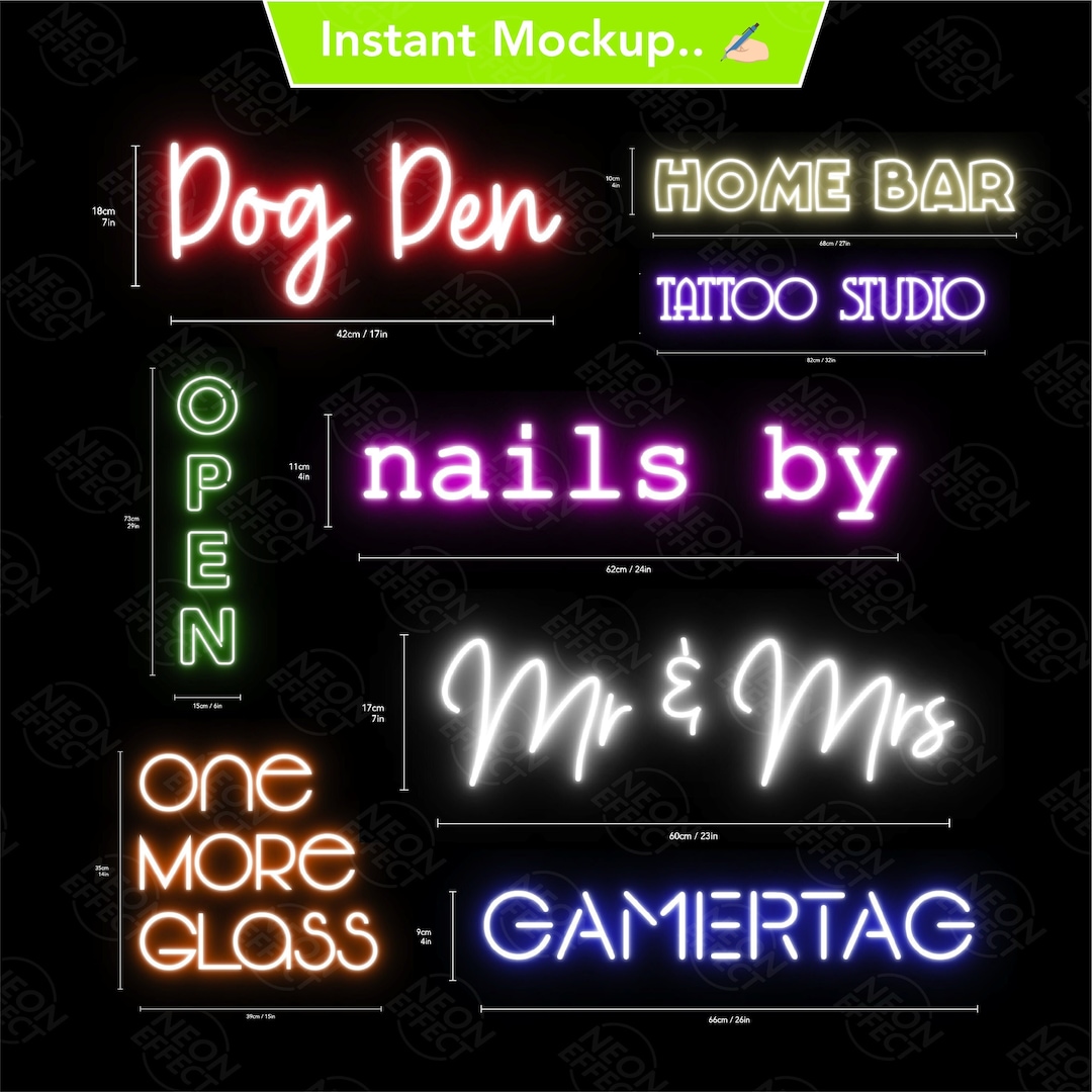 Custom Neon Sign - Instant Quote + Mockup - Neon Light - Name Sign ...