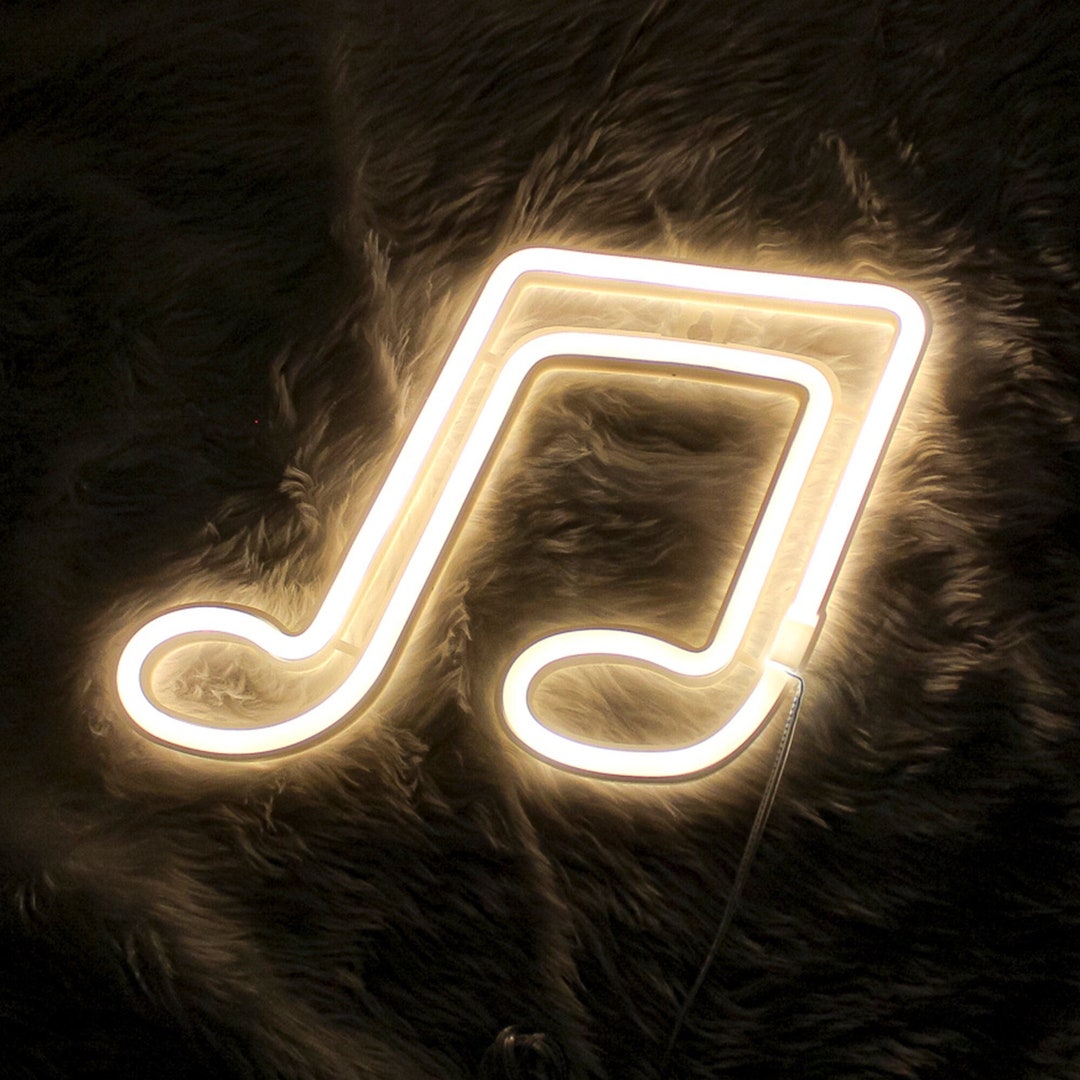 Musical Note Neon Light Dimmable Wall Light Decoration Lamp Neon Signs ...