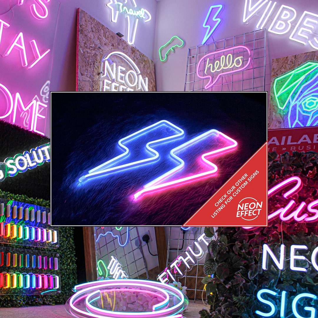 Message Me for Custom Neon Signs! Lightning Bolt Mini Neon Light ...