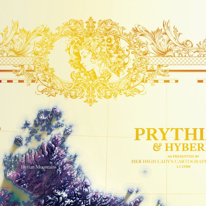 3D Framed Relief Map of Prythian - ACOTAR - Light - Etsy