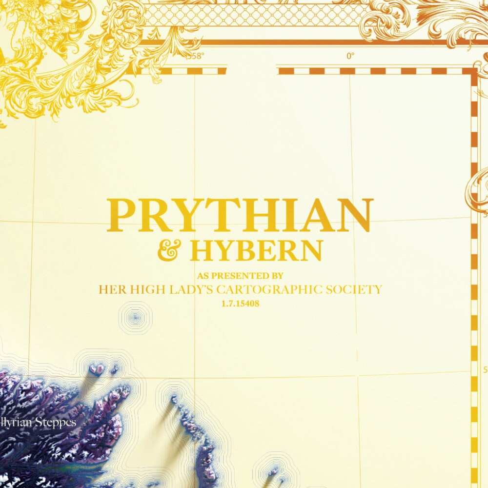 3D Framed Relief Map of Prythian - ACOTAR - Light - Etsy