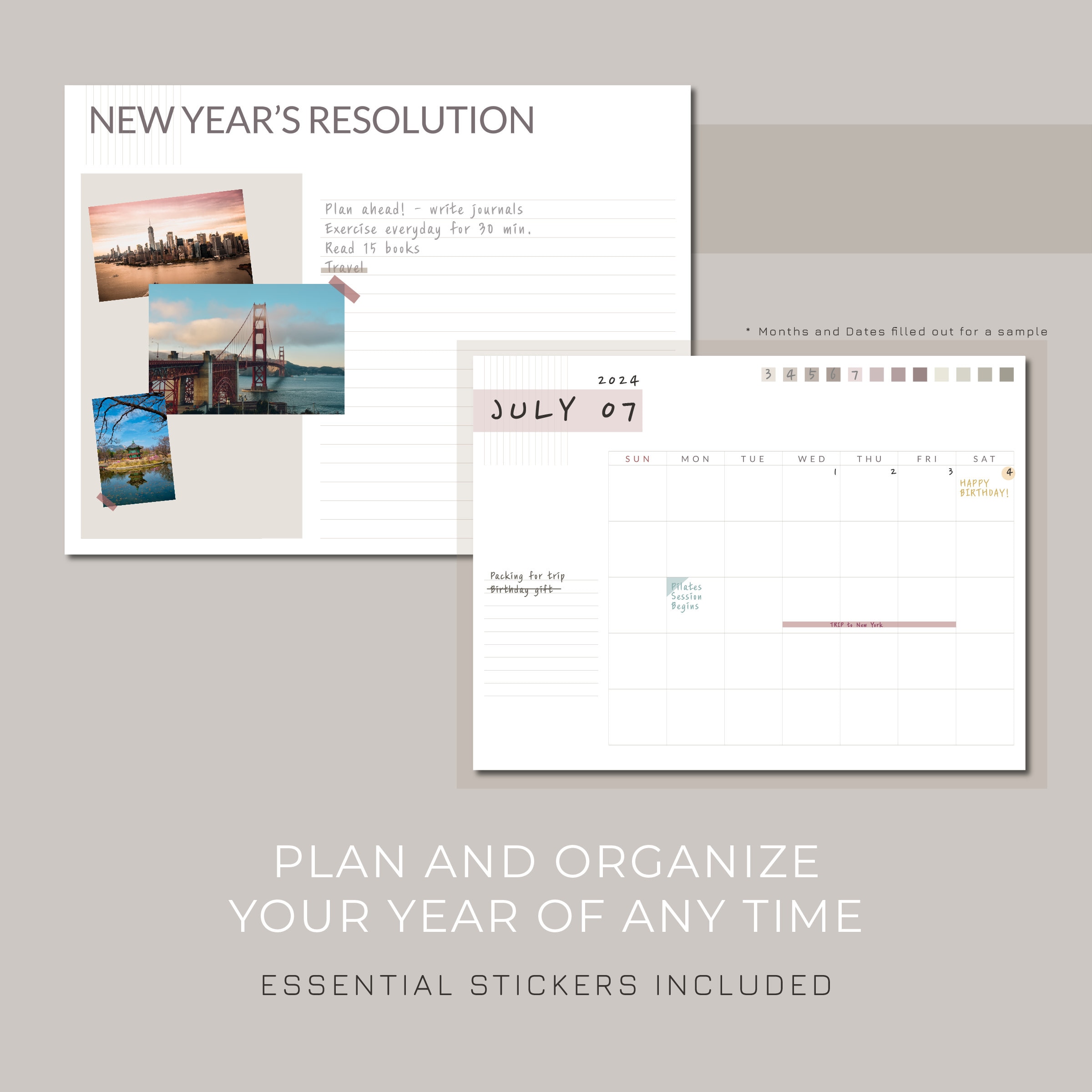 Minimalistic Undated Landscape Digital Planner - Etsy