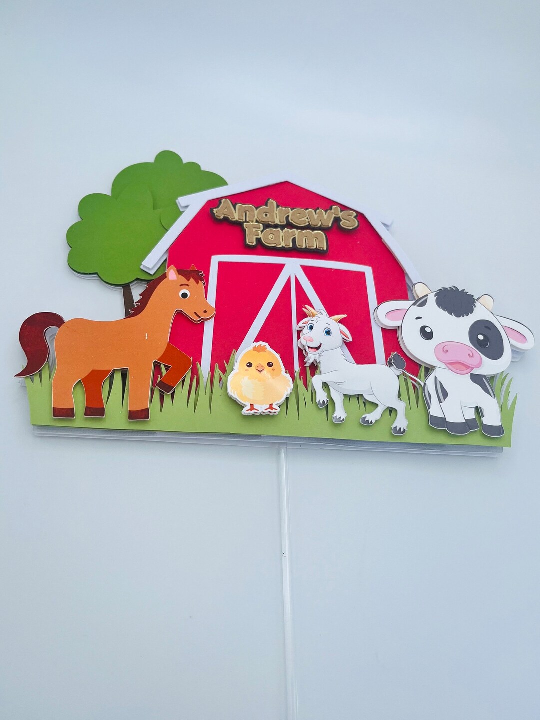 Personalized Farm Cake Topper, Barnyard Cake Topper, Farm Animals Party ...