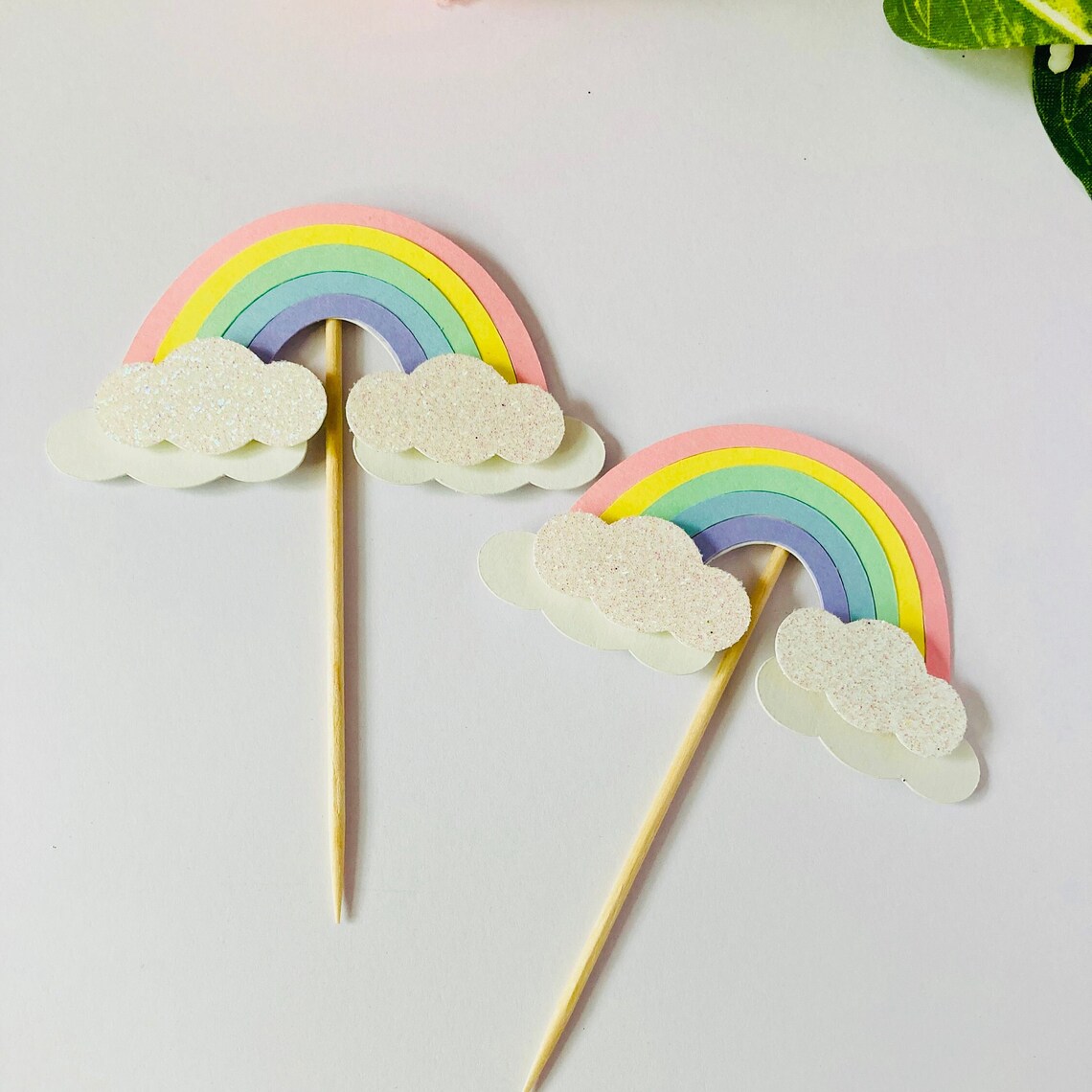 Pastel Color Rainbow Cake Topper, Personalized Birthday Cake Topper ...