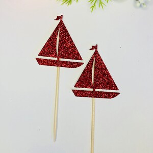 Nautical Cupcake Topper, Anchor Ship Wheel Boat Topper, Nautical Baby ...