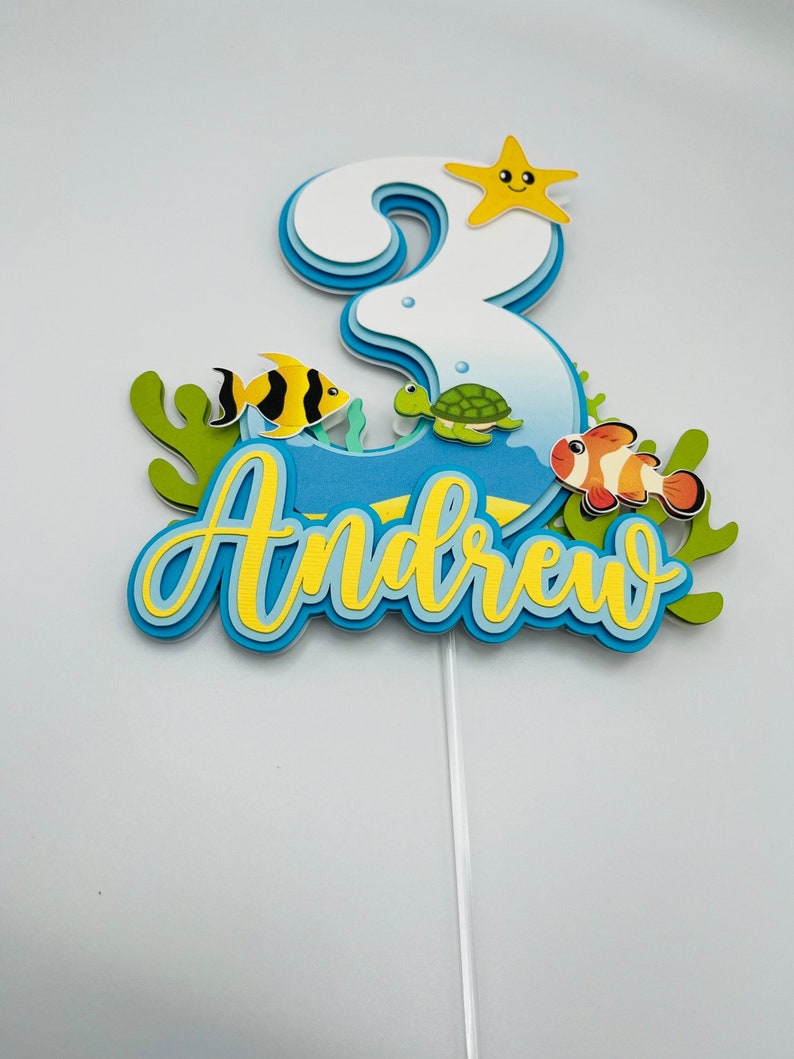 Personalized Under the Sea Cake Topper. Sea Animals Party Decor ...
