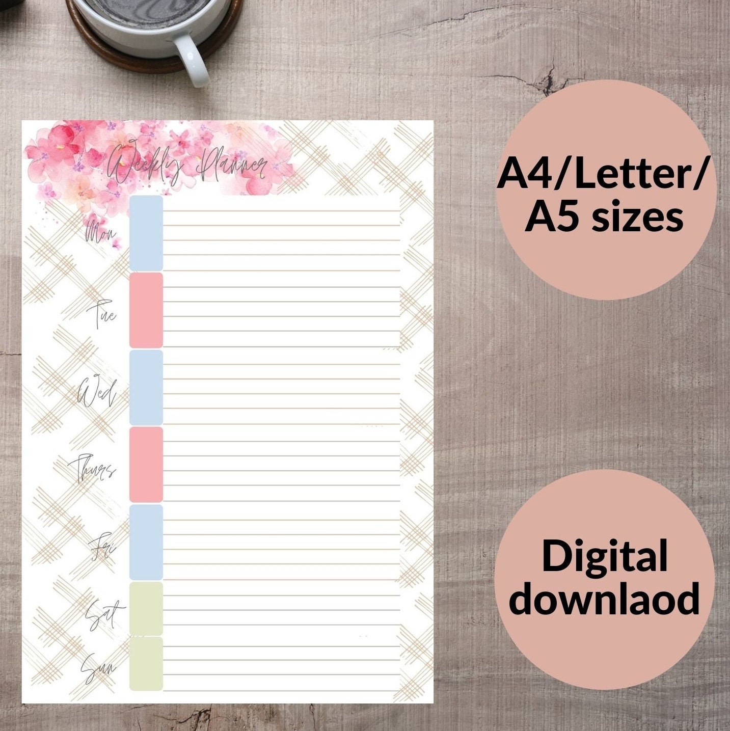 Printable Six Weekly Planner Week Scheduleplanner Download - Etsy