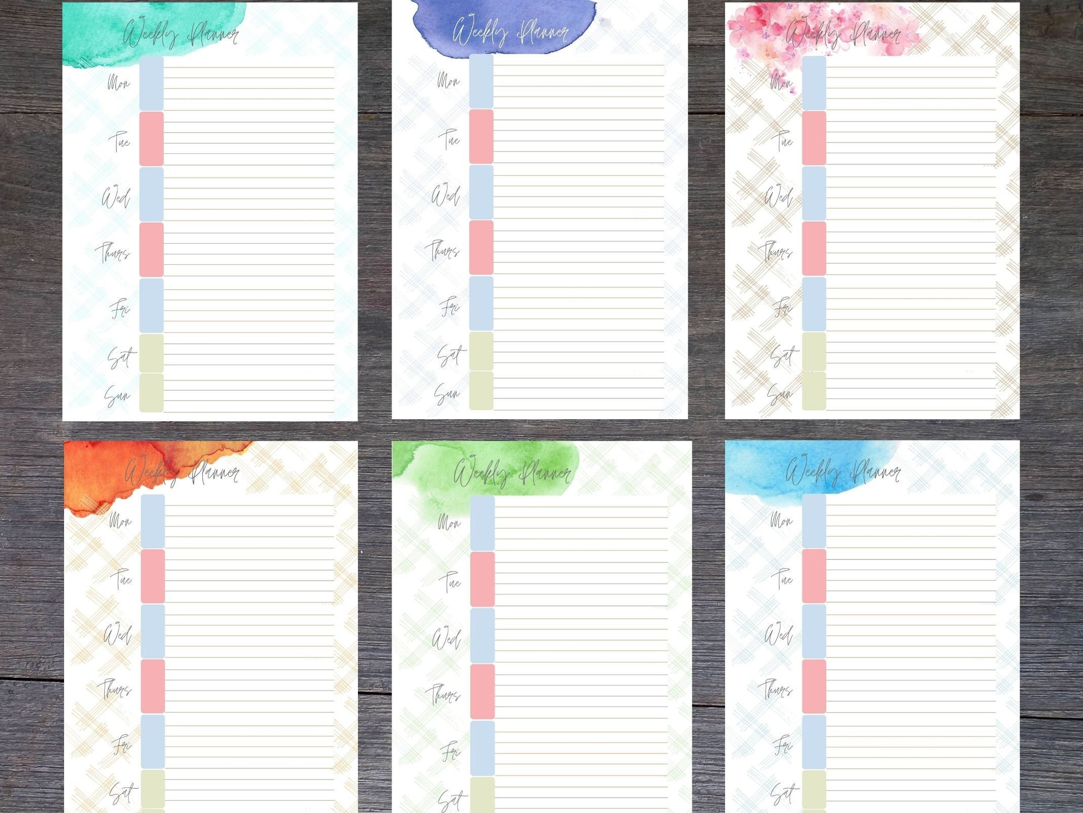 Printable Six Weekly Planner Week Scheduleplanner Download - Etsy