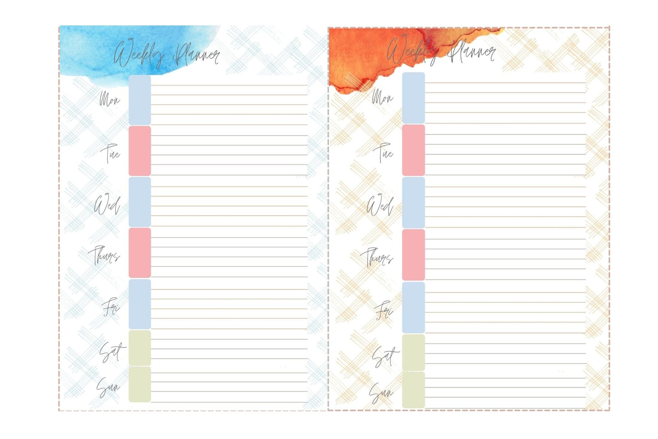 Printable Six Weekly Planner Week Scheduleplanner Download - Etsy