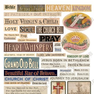 Faith Christian Ephemera Religious Words Jesus Christ Bible Collage ...
