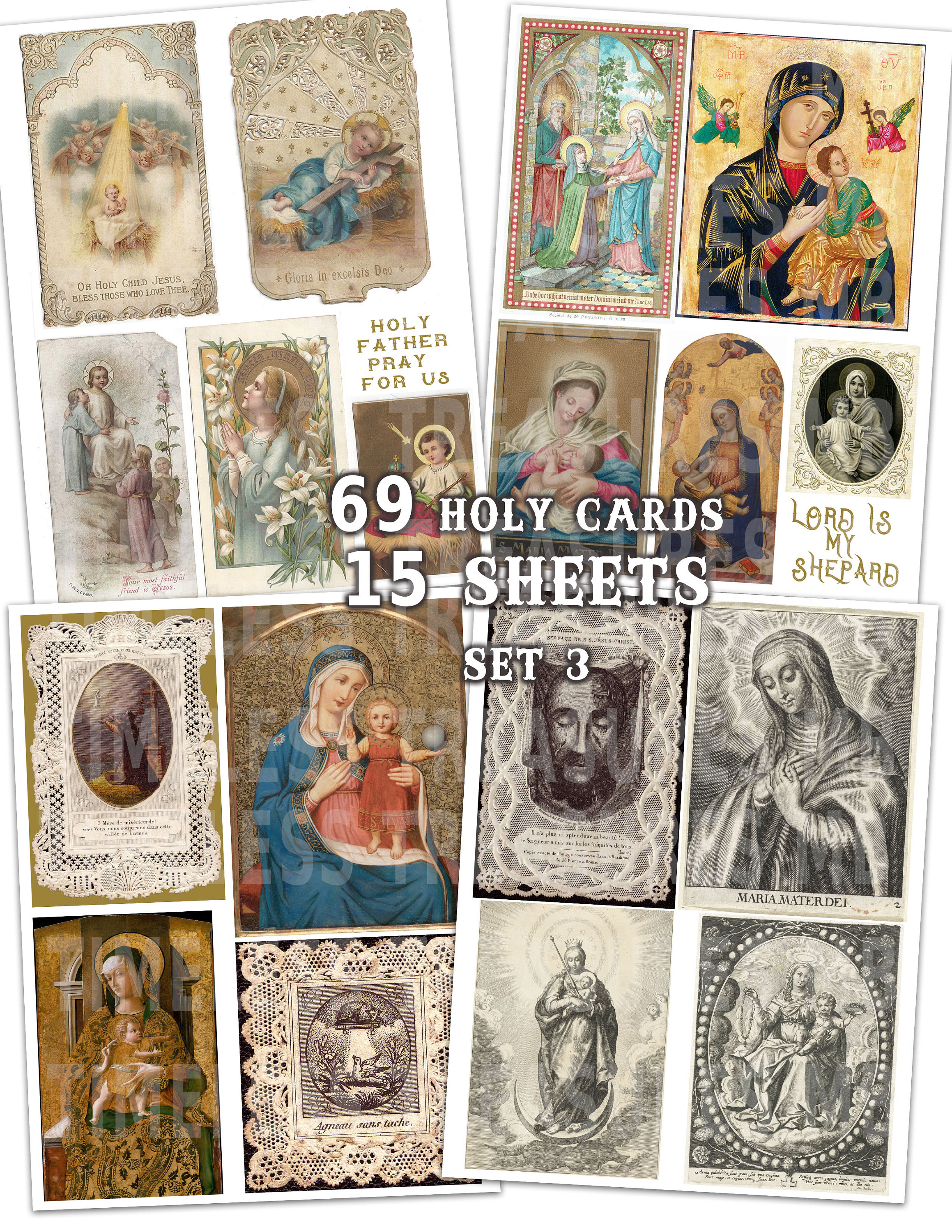 Vintage Holy Cards: Religious Ephemera, Christian Art (digital Download ...