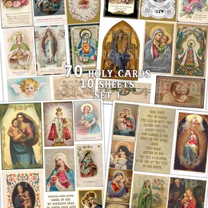 Catholic Holy Cards: Vintage Christmas Ephemera (10 Sheets) (digital ...