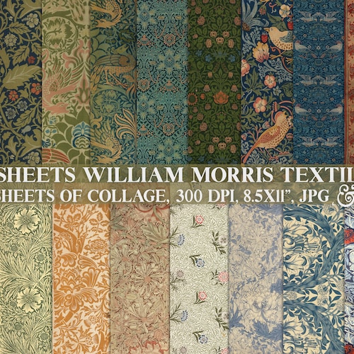 25 Sheets Printable WILLIAM MORRIS Pattern Design Collage - Etsy
