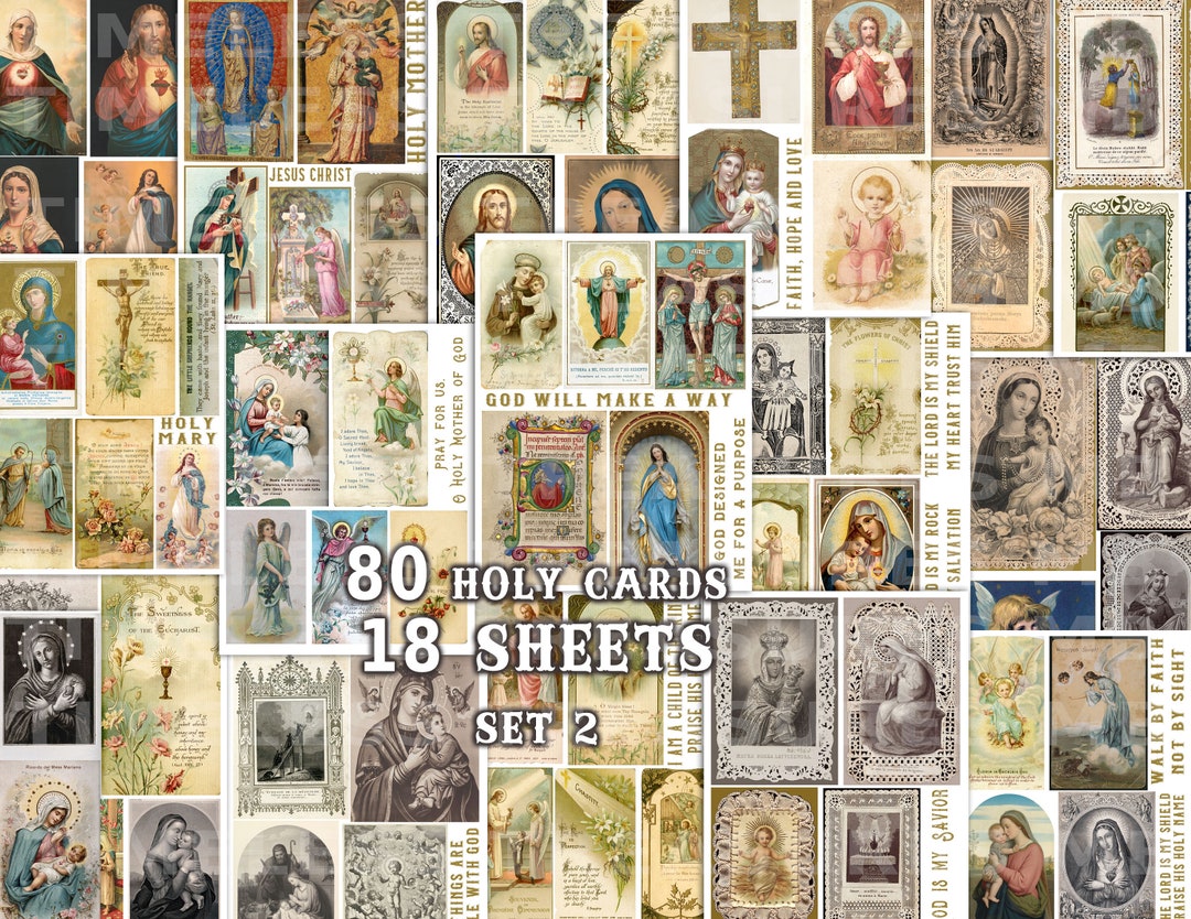 Catholic Holy Cards: Vintage Ephemera, Junk Journal (digital Download ...