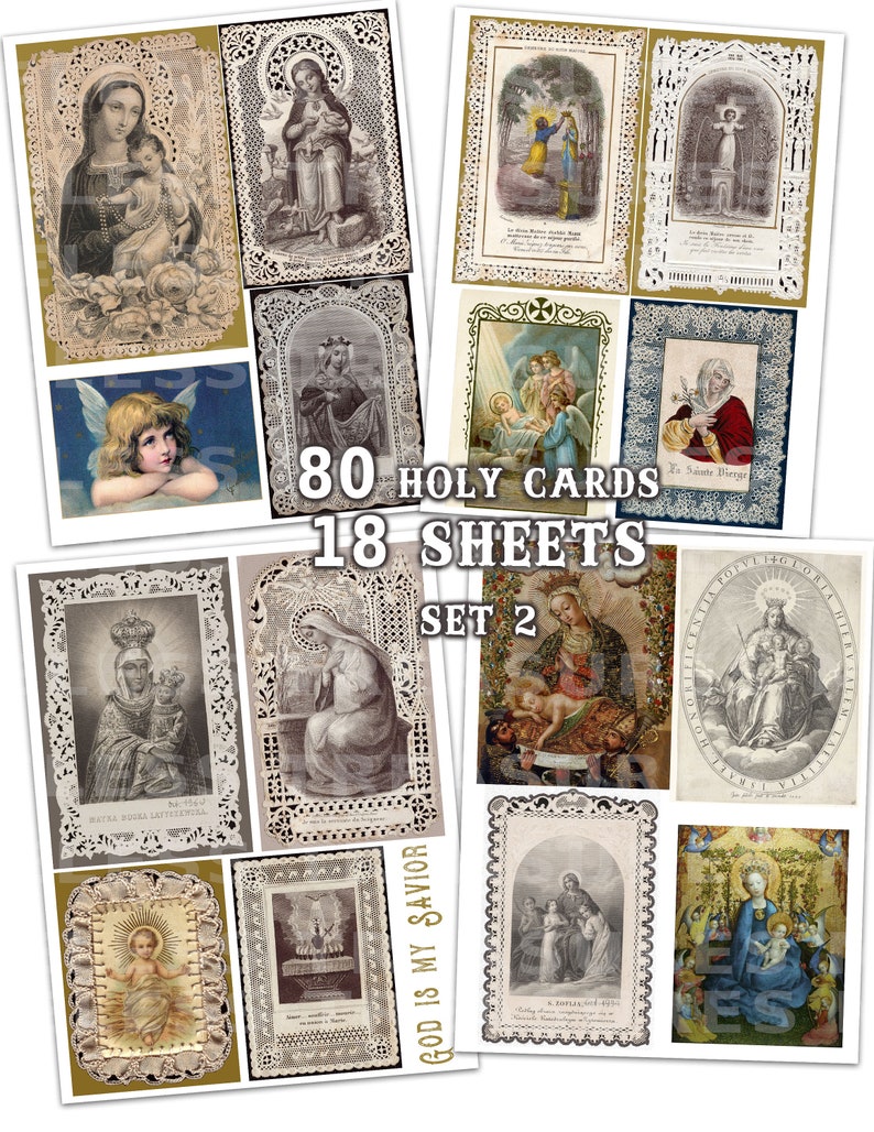 Catholic Holy Cards: Vintage Ephemera, Junk Journal (digital Download ...