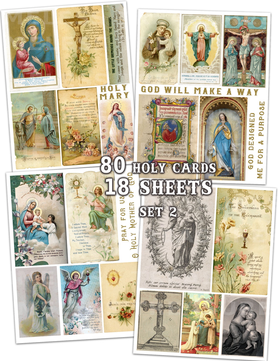 Catholic Holy Cards: Vintage Ephemera, Junk Journal (digital Download ...