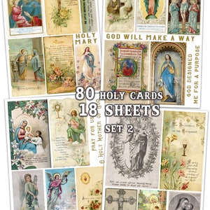Catholic Holy Cards: Vintage Ephemera, Junk Journal (digital Download ...