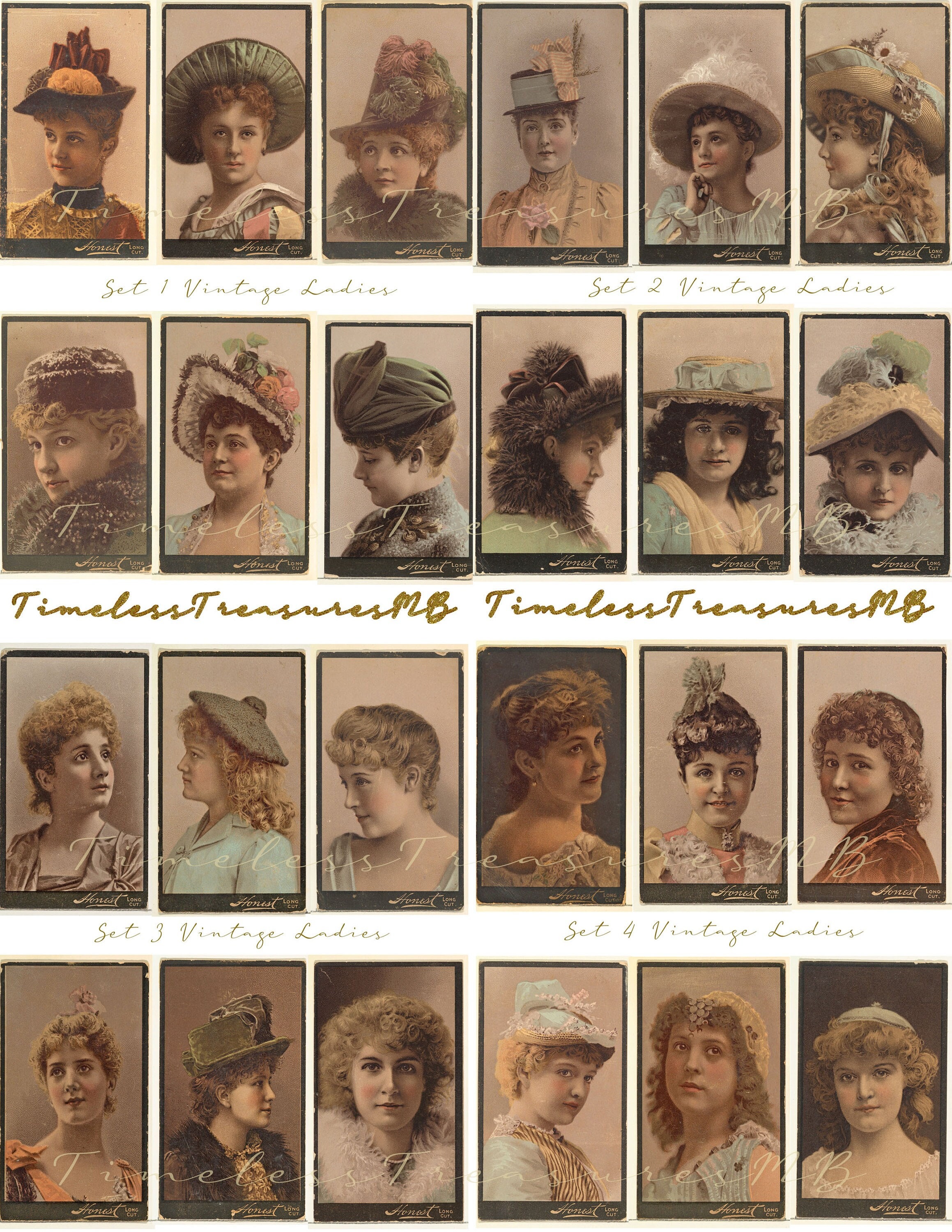 VINTAGE LADIES CARDS Junk Journal Kit Scrapbook Antique 24 - Etsy