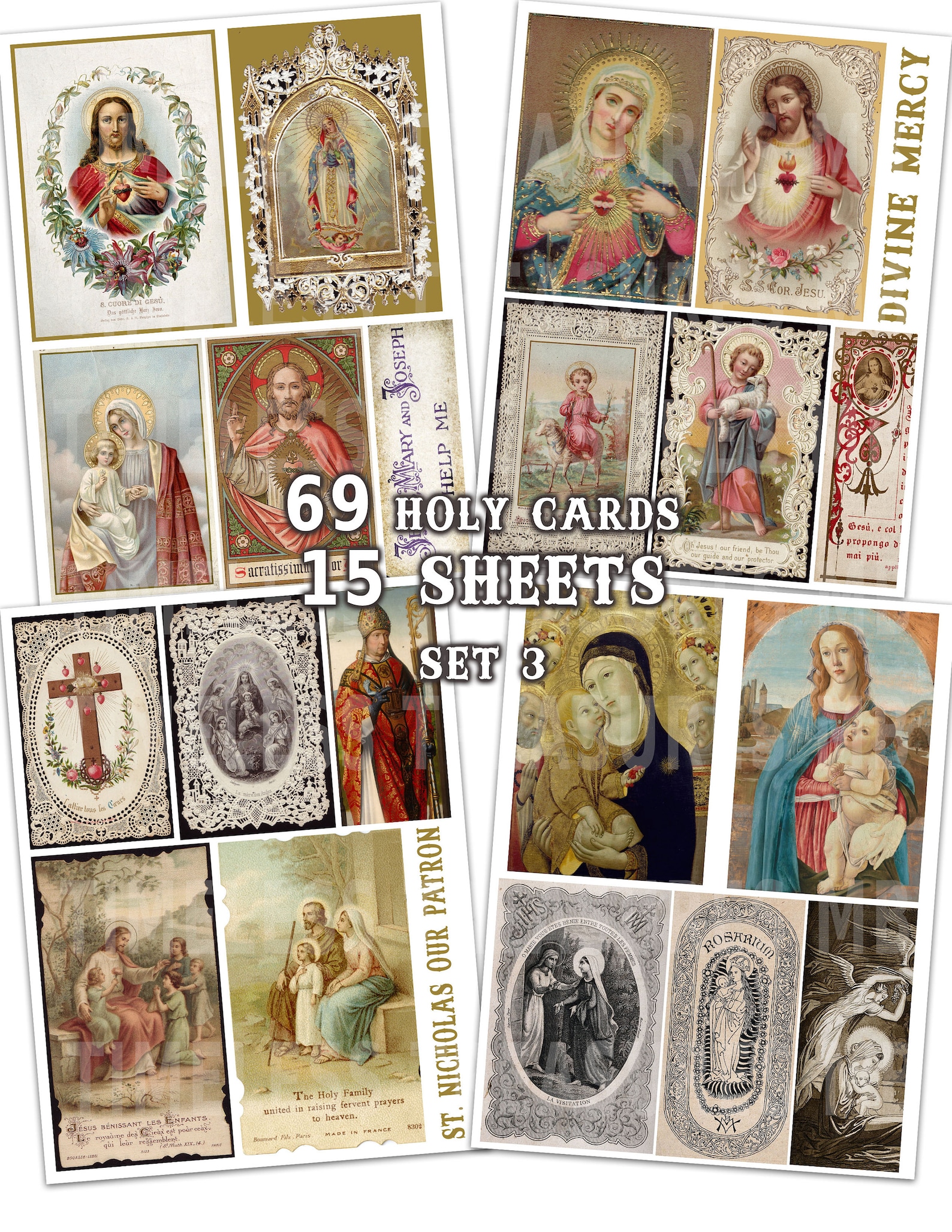 Vintage Holy Cards: Religious Ephemera, Christian Art (digital Download ...