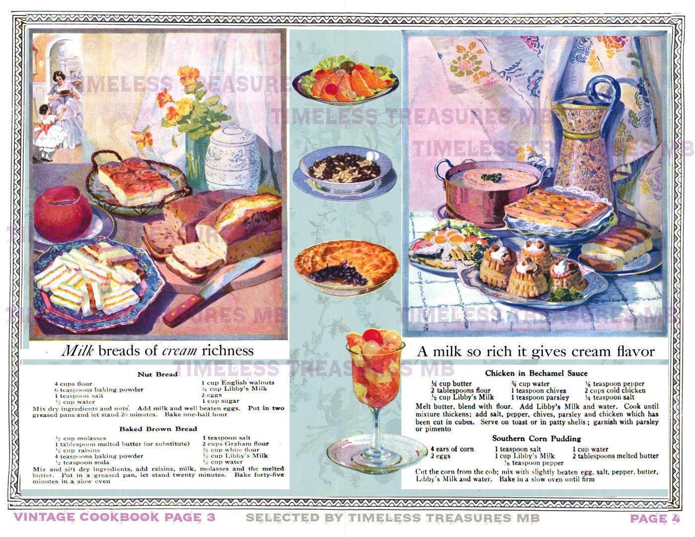 Vintage Cookbook Recipes, 1920s Ephemera for Junk Journal (digital ...