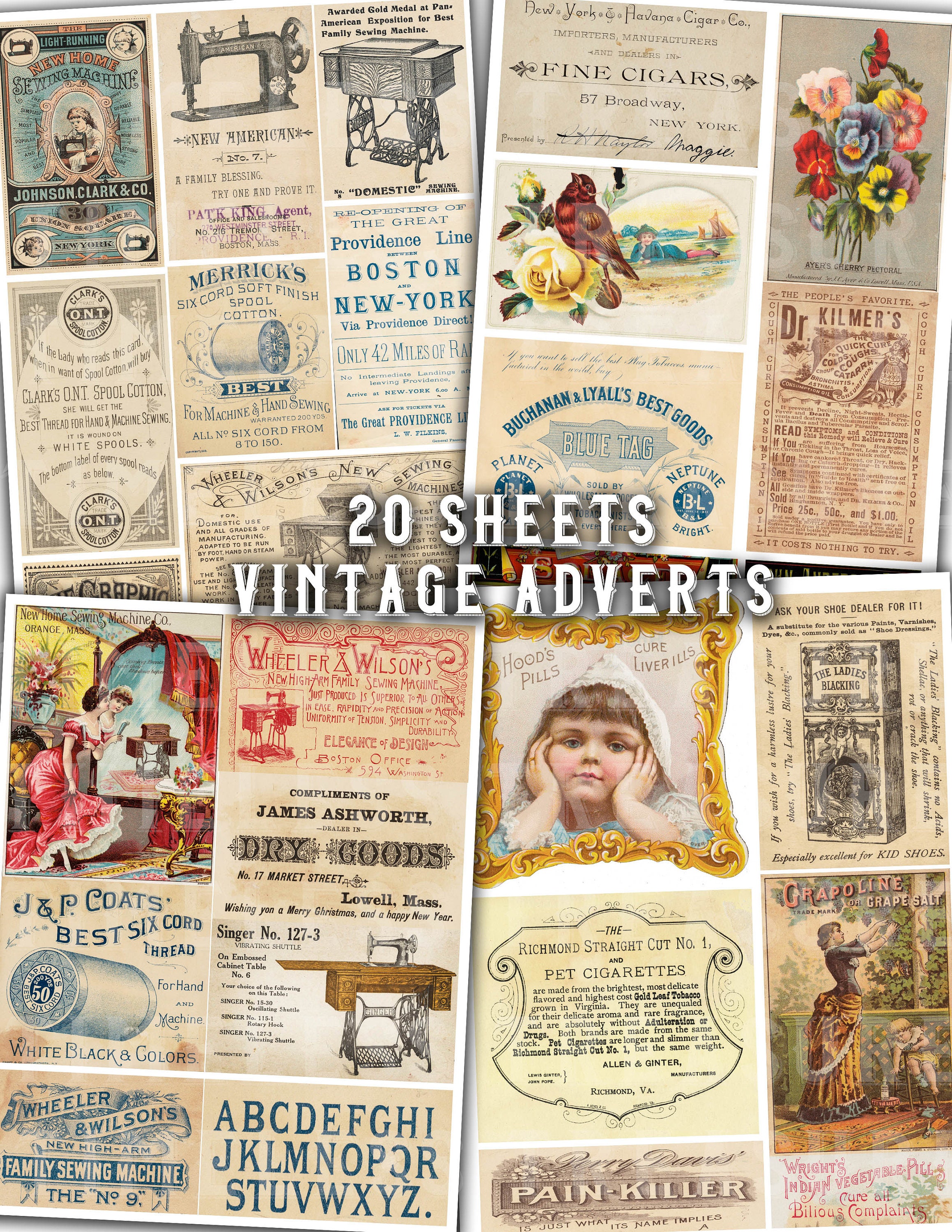 Vintage Adverts Ephemera: Perfume & Cologne Labels, 20 Sheets (digital ...