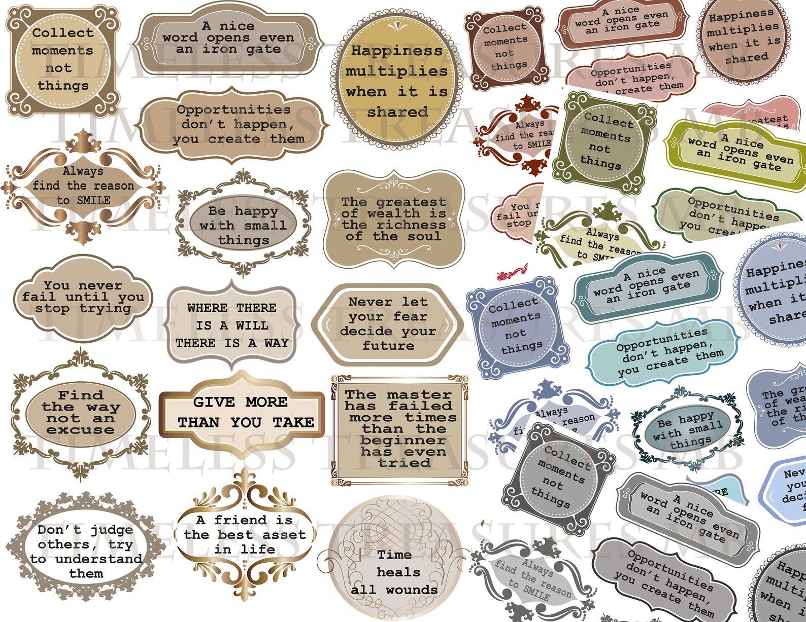 INSPIRATIONAL QUOTES Words Saying Phrases, Scrapbook Junk Journal ...