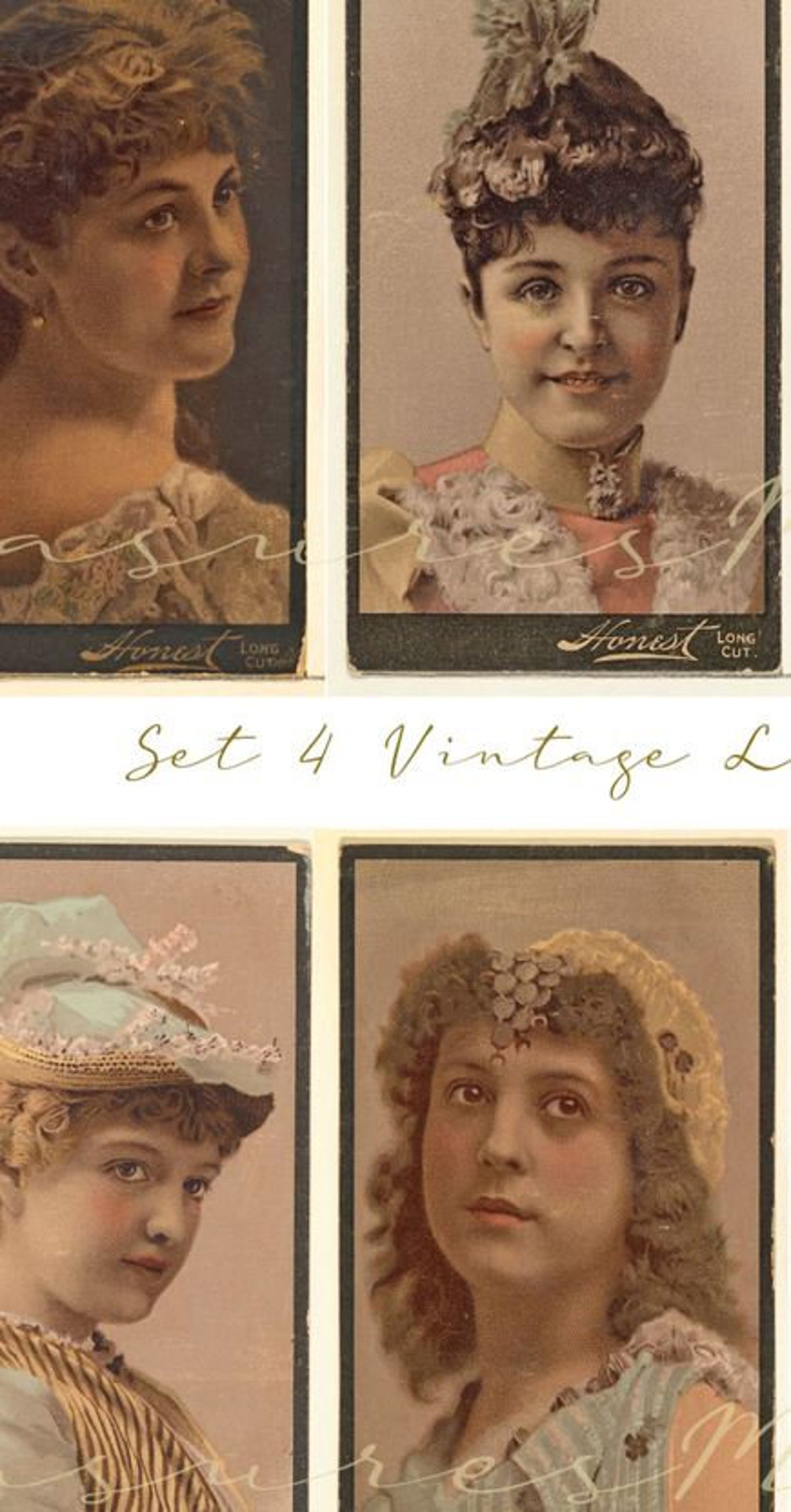 VINTAGE LADIES CARDS Junk Journal Kit Scrapbook Antique 24 | Etsy
