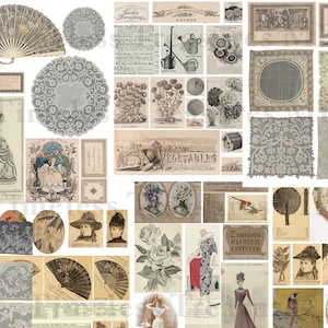 PRINTABLE EPHEMERA, 20 Sheets, Junk Journal Kit, SET 2 With 200 ...