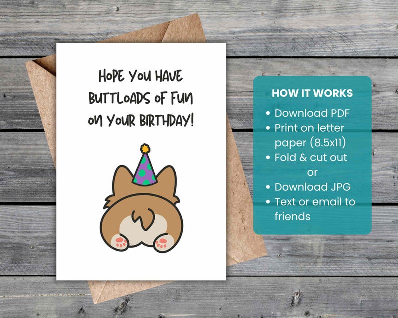 Funny Dog Birthday Card, Printable Bday Card, Dog Lover Bday Card ...