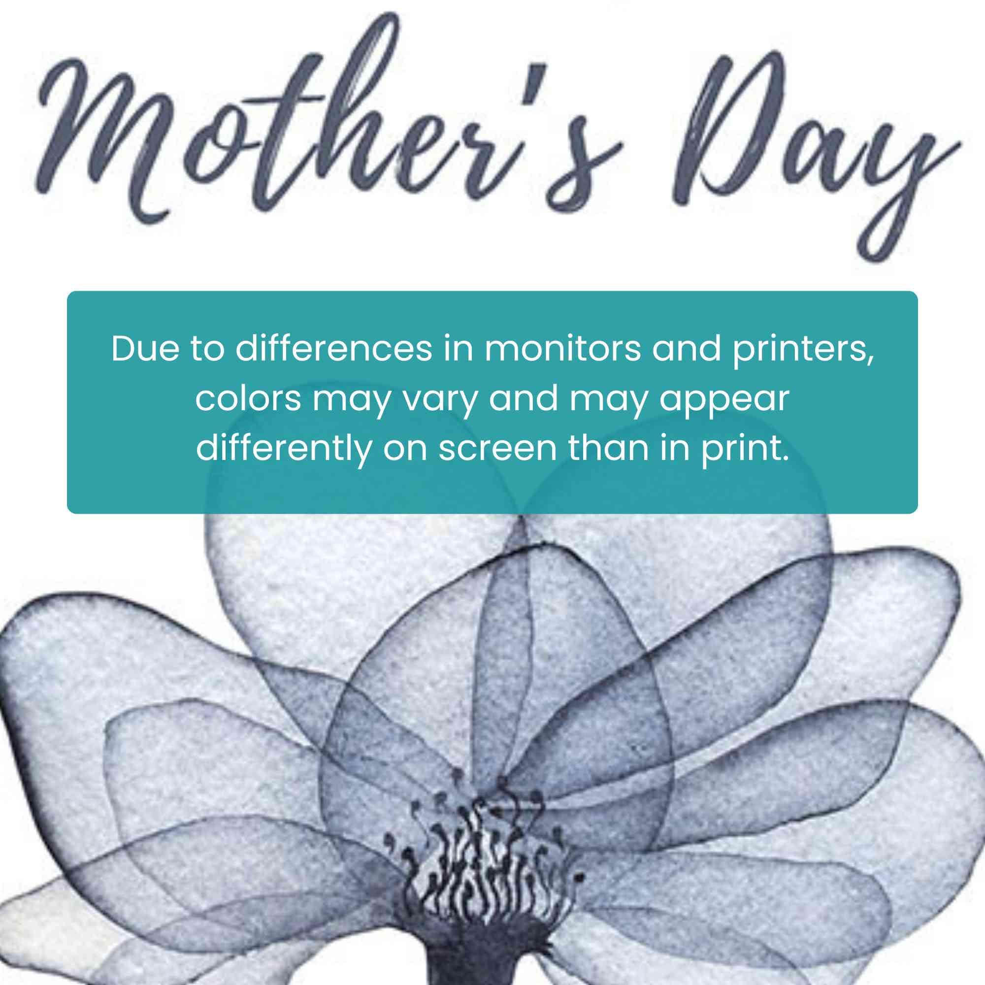 Floral Mother's Day Card, Printable Mother's Day Card, Flower Mother's ...