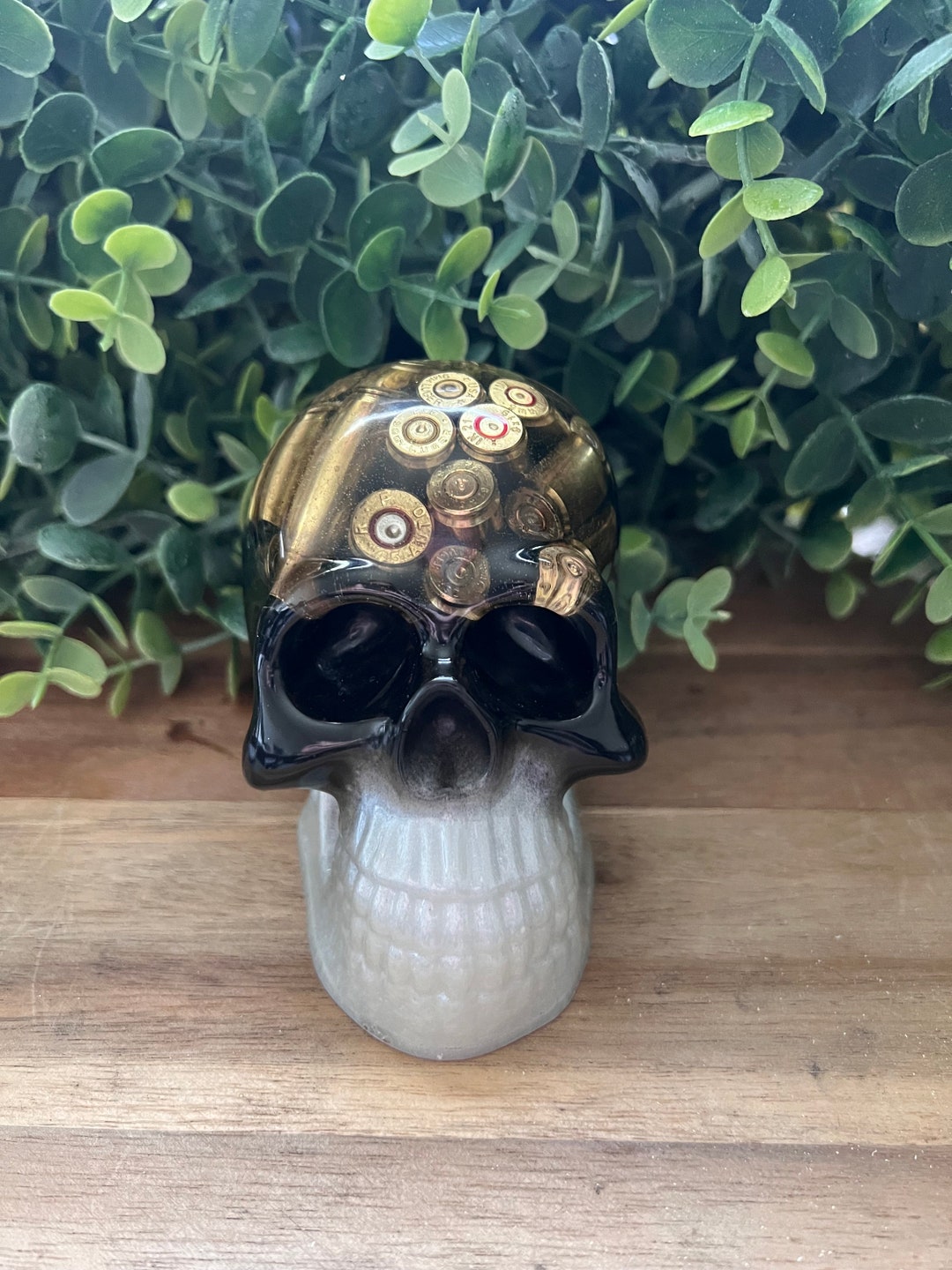 Black and White Bullet Skull Epoxy Resin Skull Skull Decoration Bullet ...