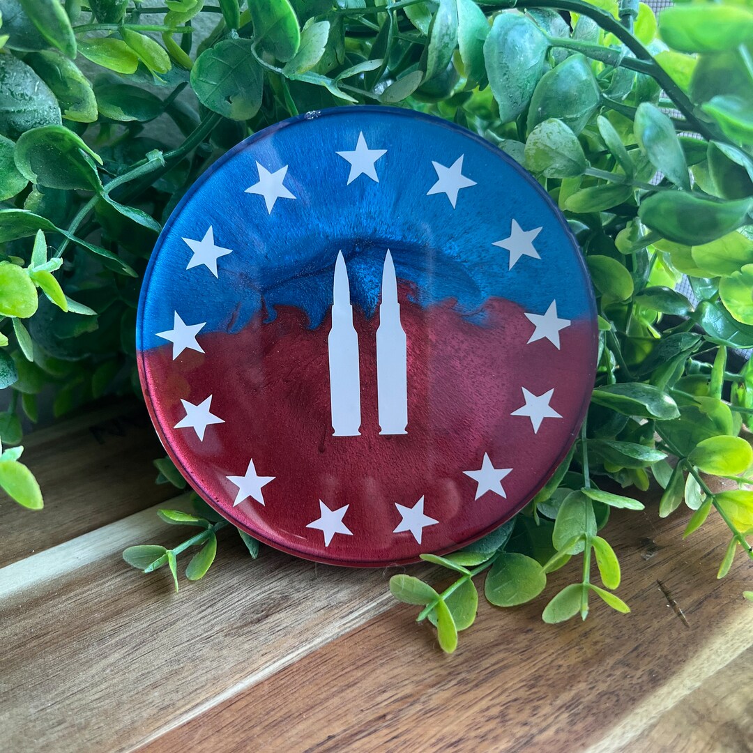 LTD Red White and Blue Coaster | 2a Coaster | Epoxy Coaster | Bullet ...