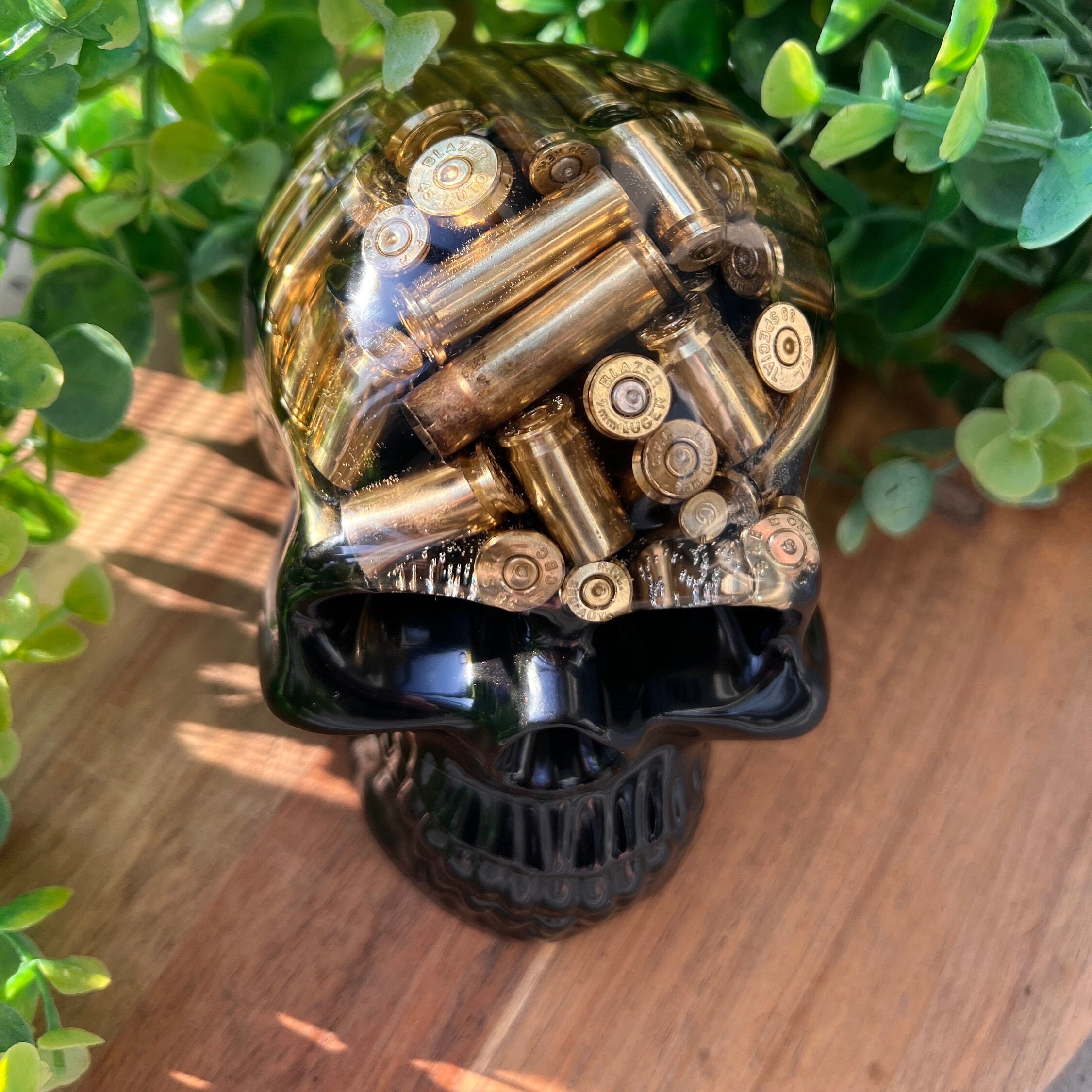 Large Black Bullet Skull Epoxy Resin Skull Skull Decoration Bullet ...