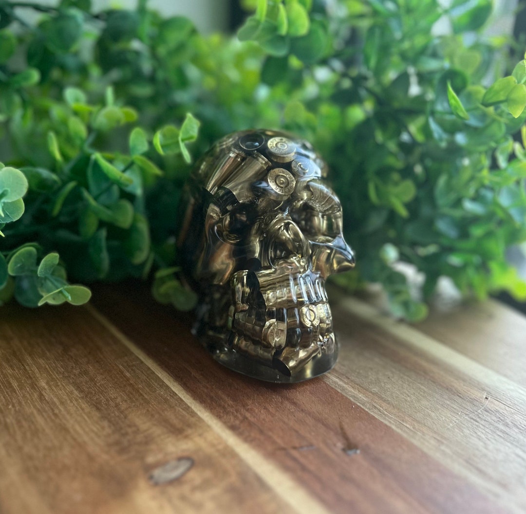 Clear Bullet Skull Epoxy Resin Skull Skull Decoration Bullet Decoration ...