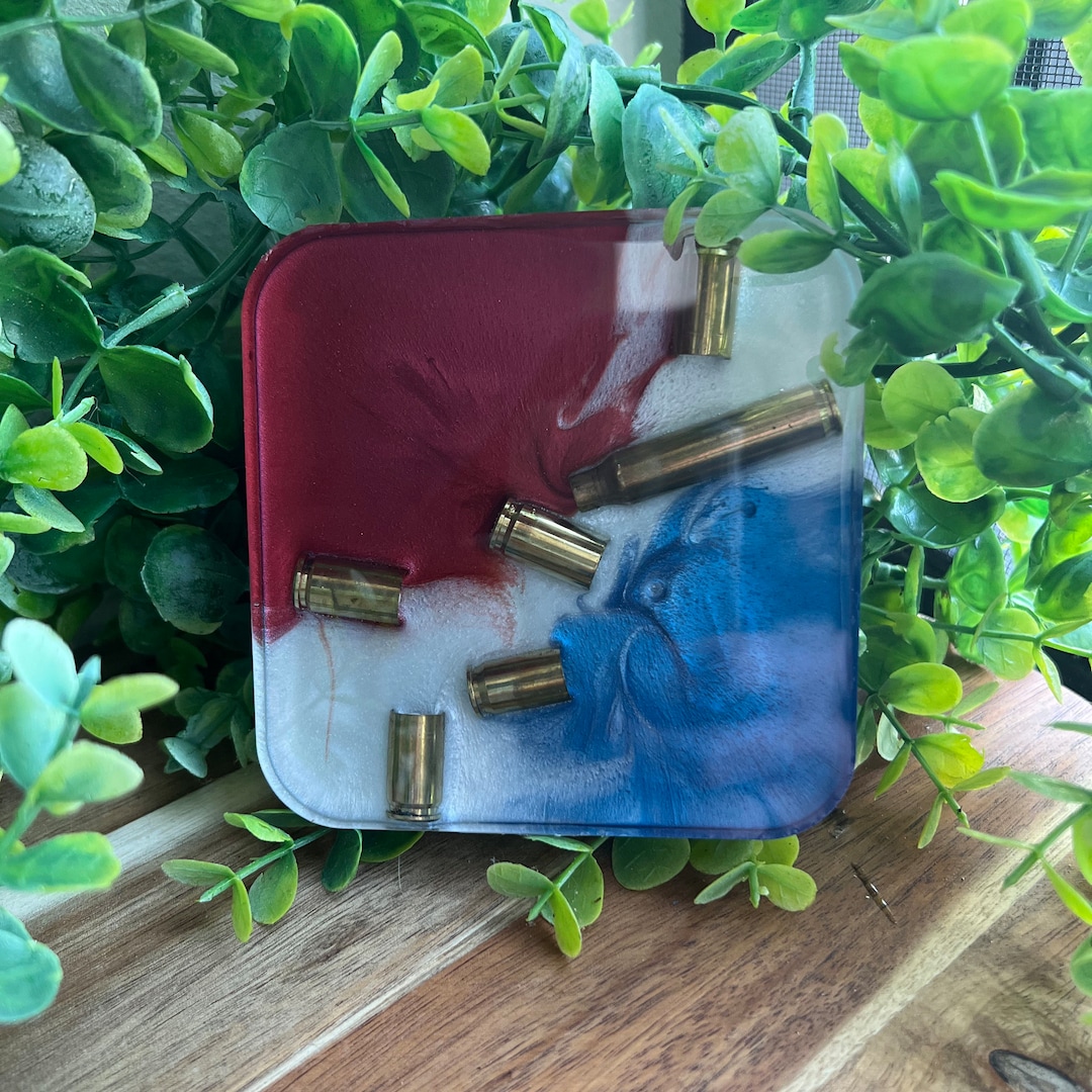 LTD Red White and Blue Coaster | 2a Coaster | Epoxy Coaster | Bullet ...