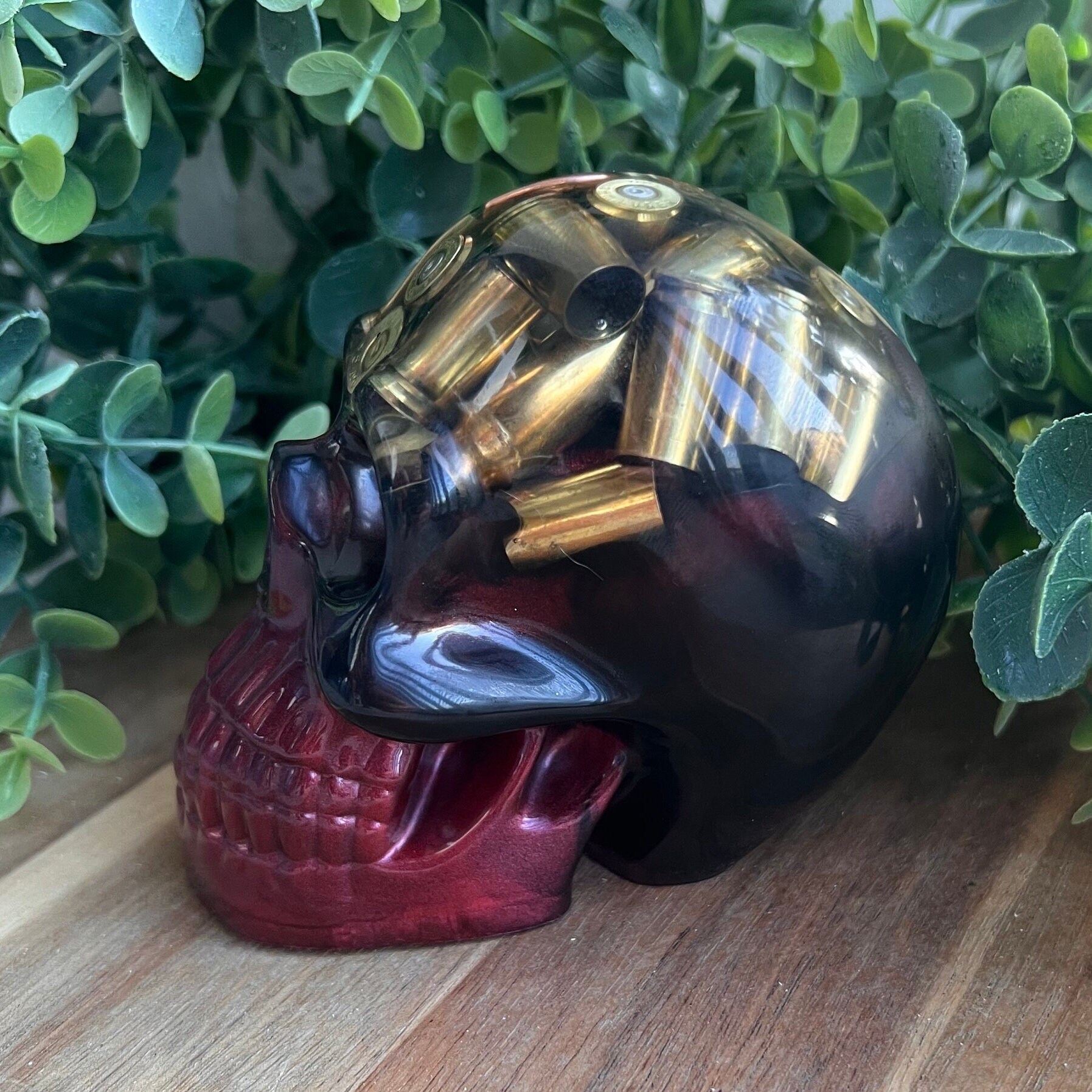 Red and Black Bullet Skull Epoxy Resin Skull Skull Decoration Bullet ...