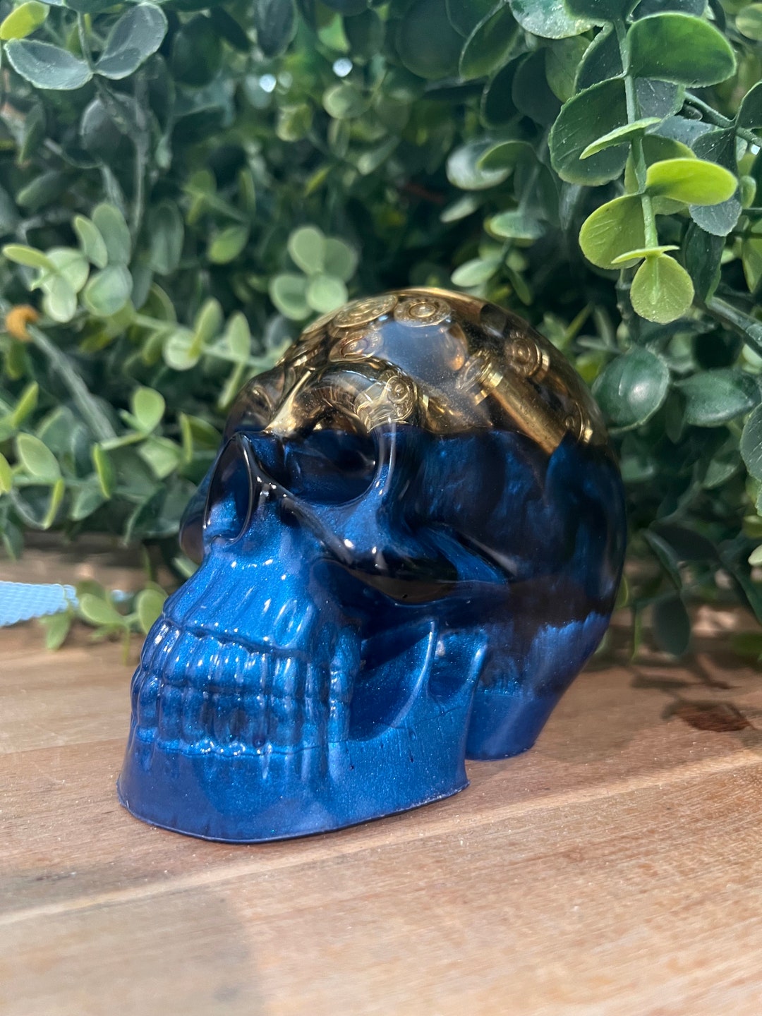 Blue and Black Bullet Skull Epoxy Resin Skull Skull Decoration Bullet ...