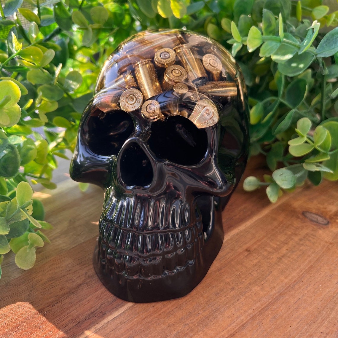 Large Black Bullet Skull Epoxy Resin Skull Skull Decoration Bullet ...