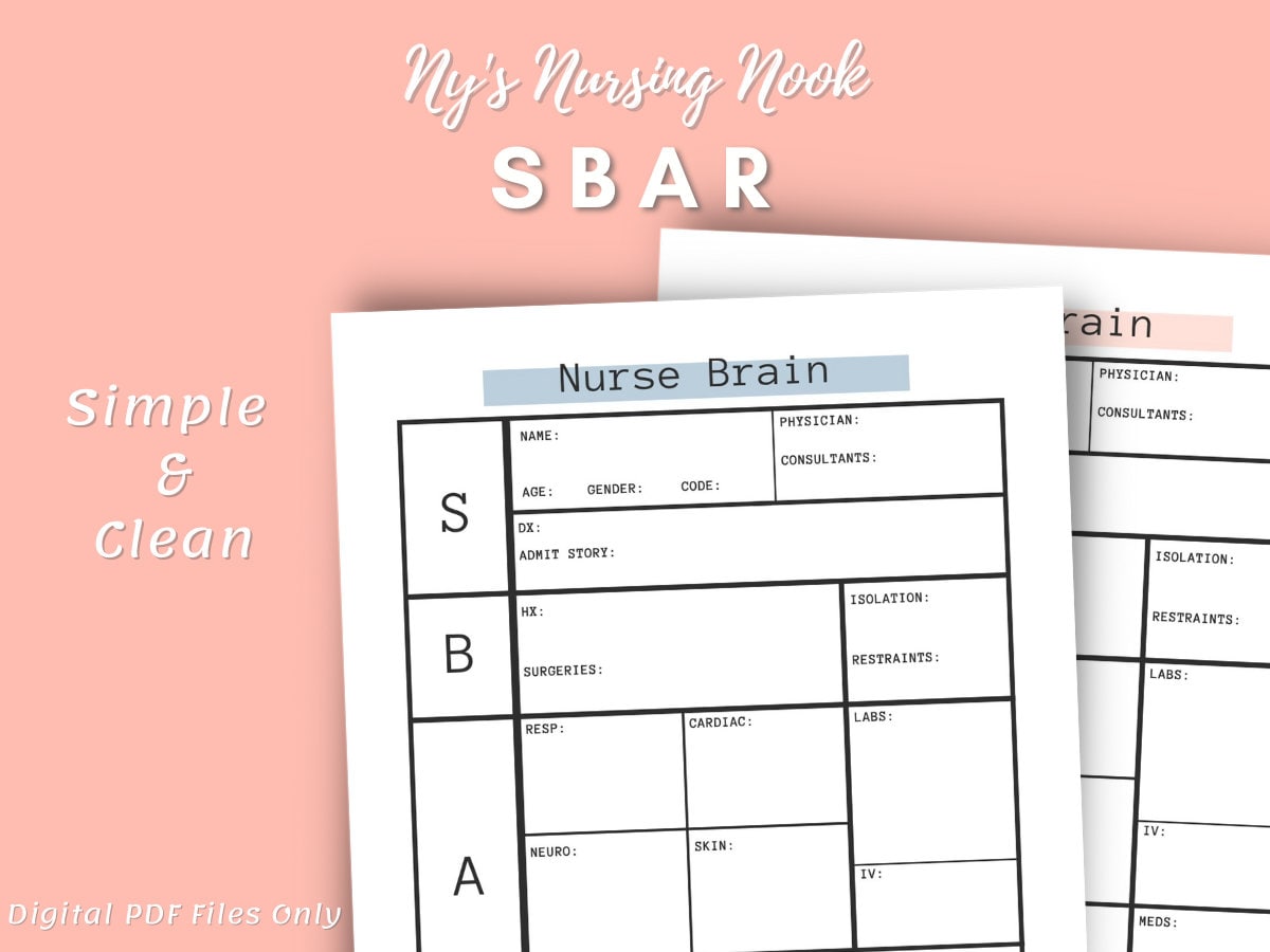 SBAR | Nursing Brain | Report Sheet | Nurse Brain | ICU Report Sheet ...