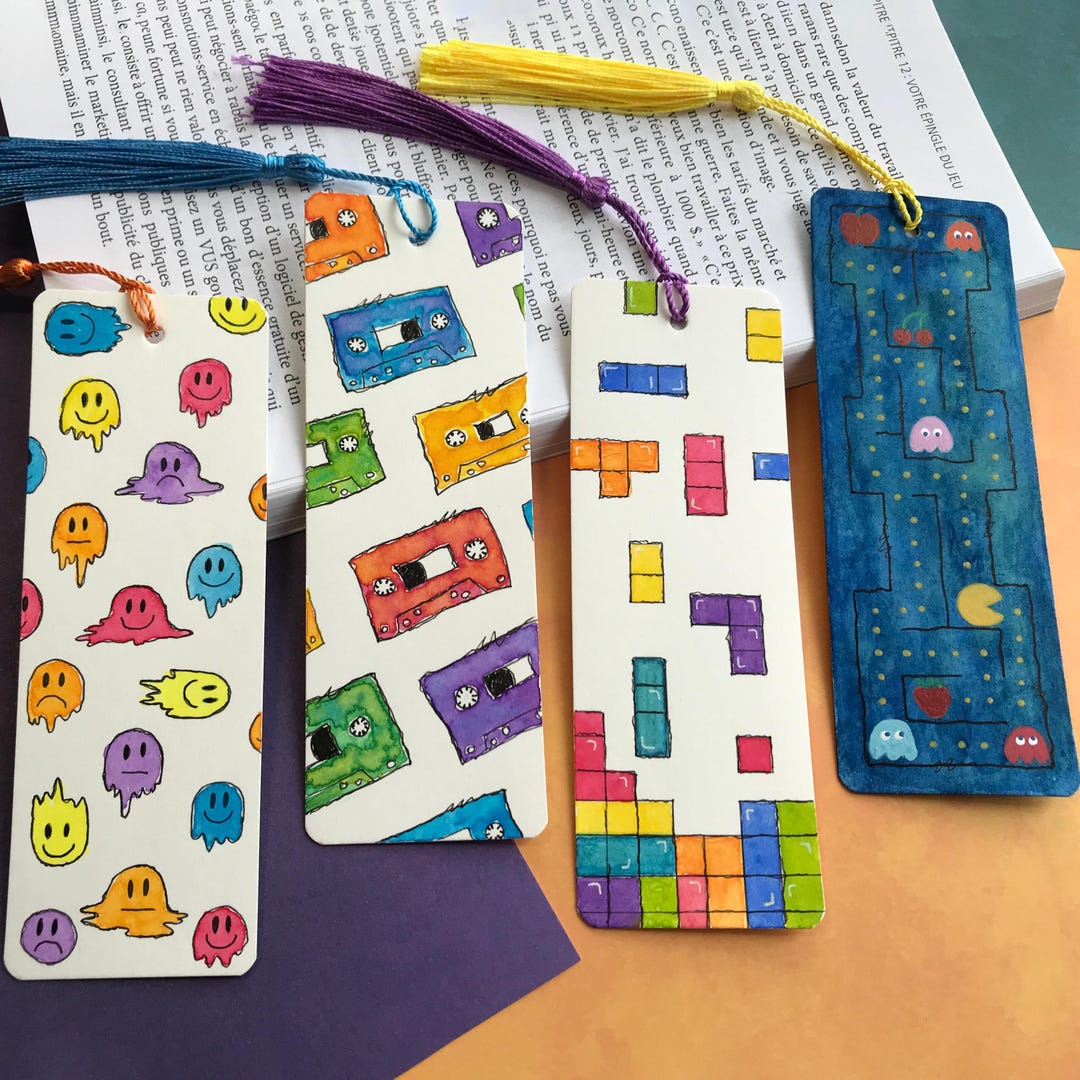 Hand Painted Watercolor Bookmarks Nostalgia 80s 90s | Cassette Tape ...