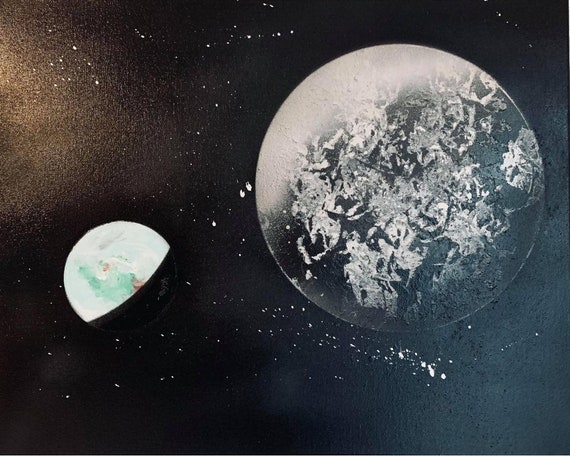 Pale Blue Dot. Spray Paint Art. | Etsy