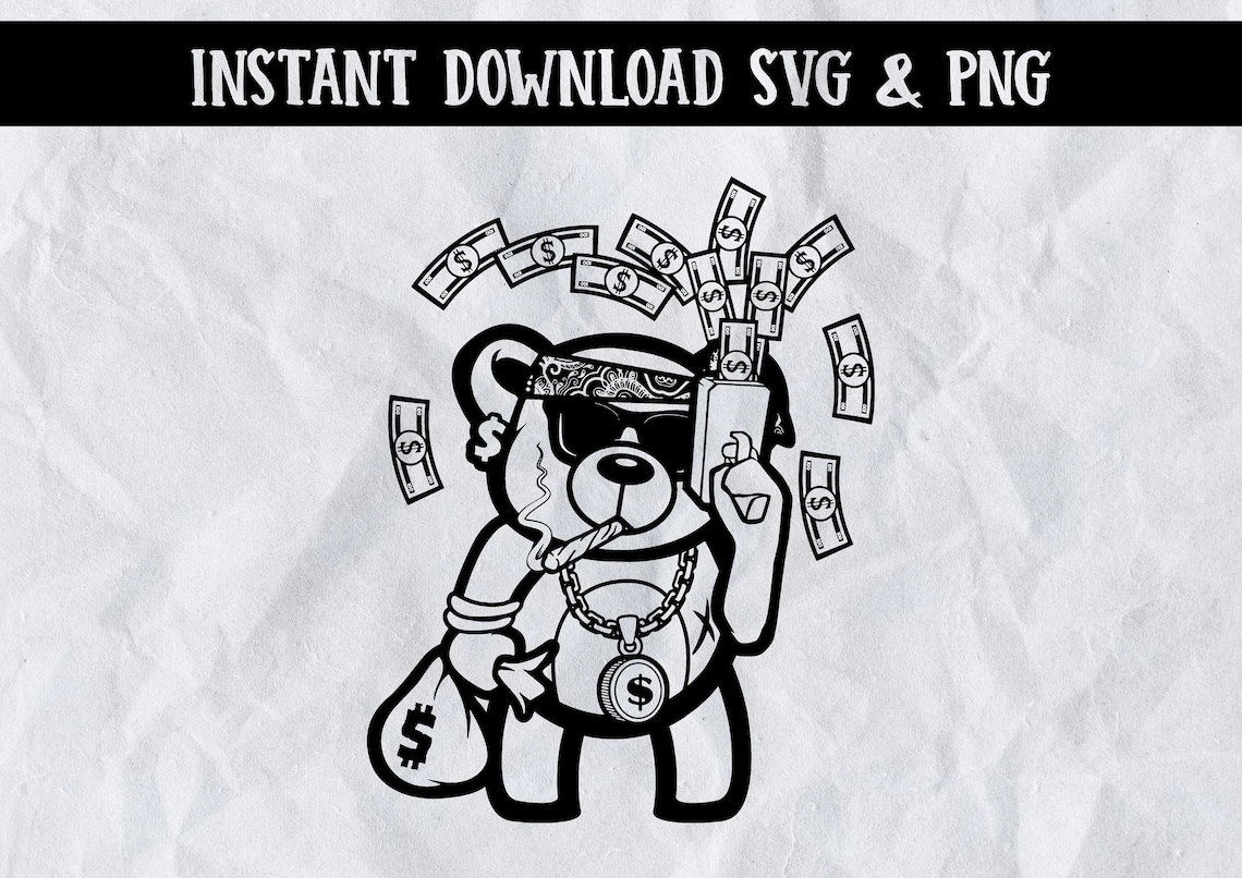 Get Money Bear Svg and Png Clipart Digital Download-money - Etsy Australia