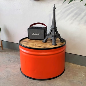 Oil Barrel Table Stool Side Table noa Barrel Furniture Oil Barrel Stool ...