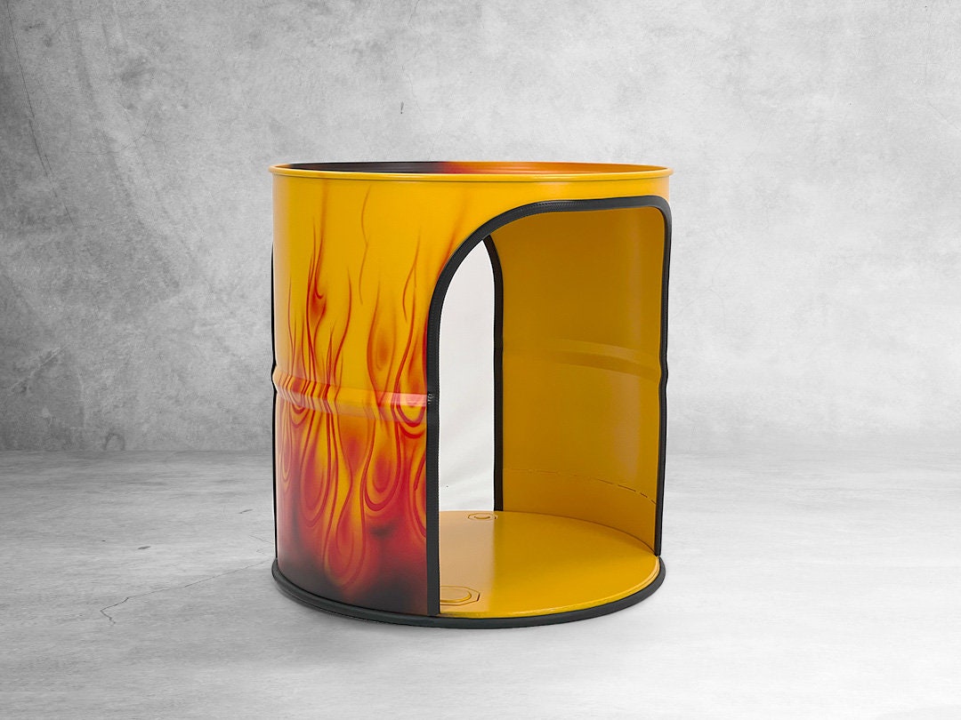 Side Table Round Oil Drum Coffee Table Metal Oil Barrel - Etsy