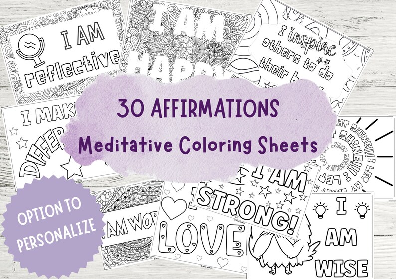 Printable Affirmations Coloring Pages, Digital Coloring Pages, Kid ...