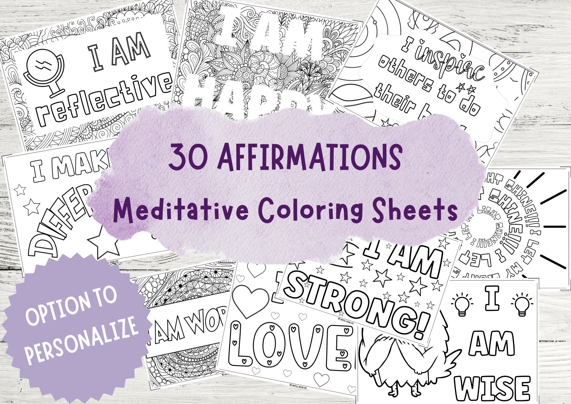 Printable Affirmations Coloring Pages, Digital Coloring Pages, Kid ...