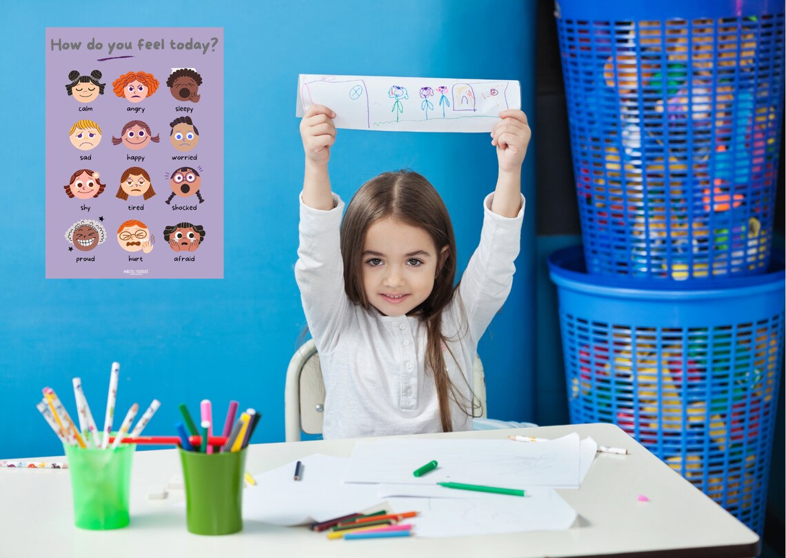 Kids Feelings Chart Educational Poster Kids Emotions - Etsy UK